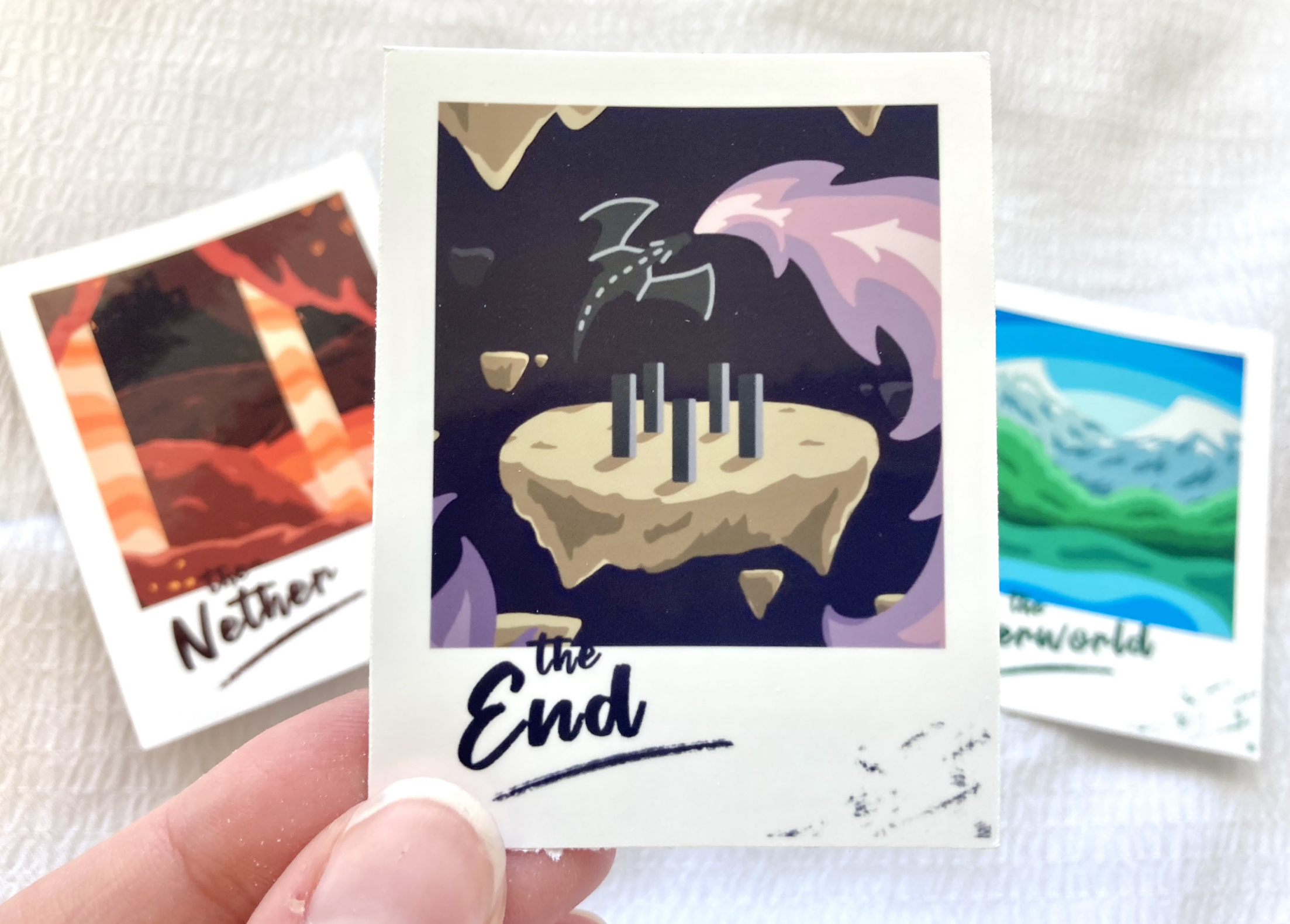 MC Block Game Polaroid Location Vinyl Stickers - Winterstar Art